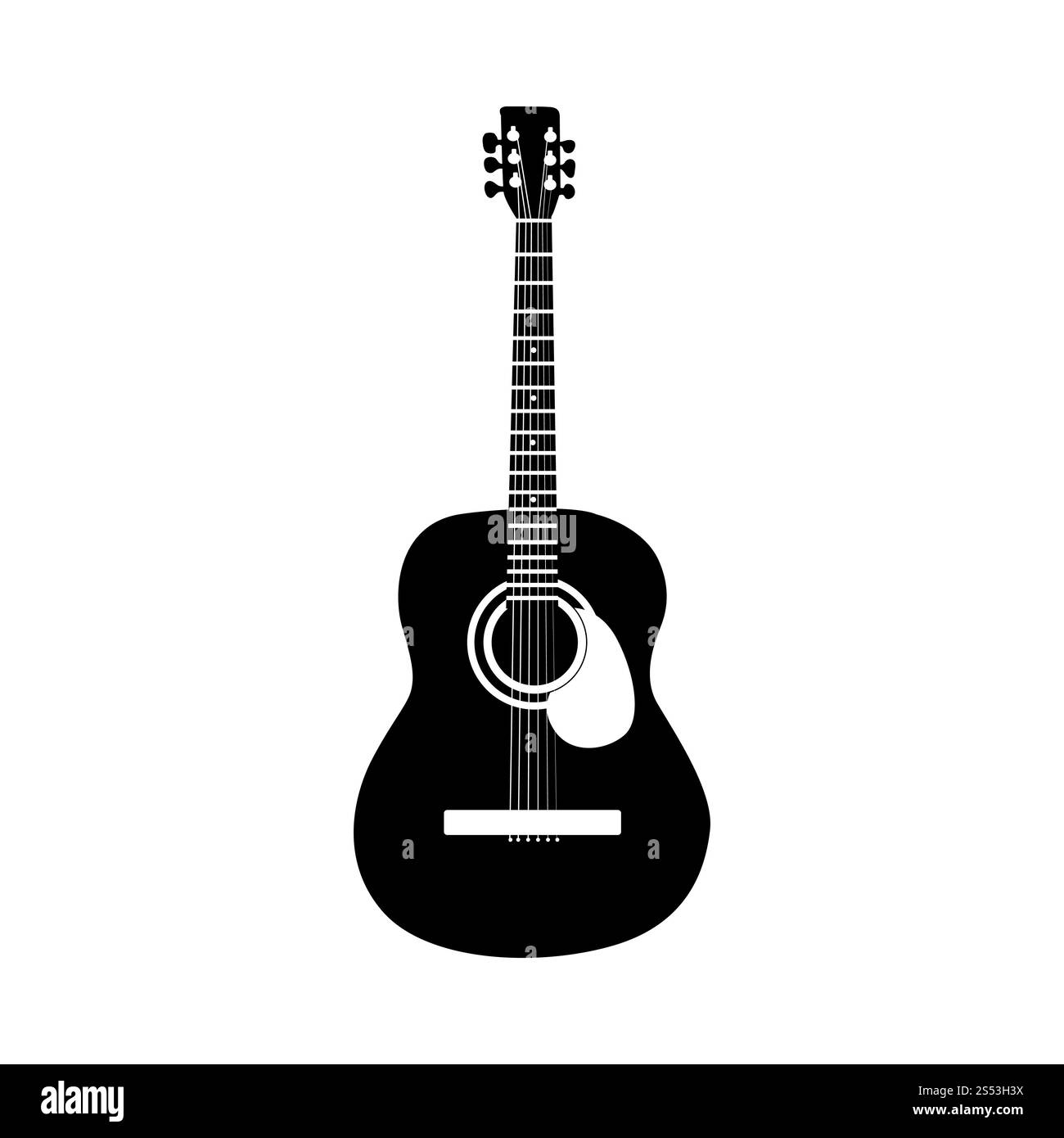 Acoustic Guitar String Musical Instrument Silhouette. Vector ...