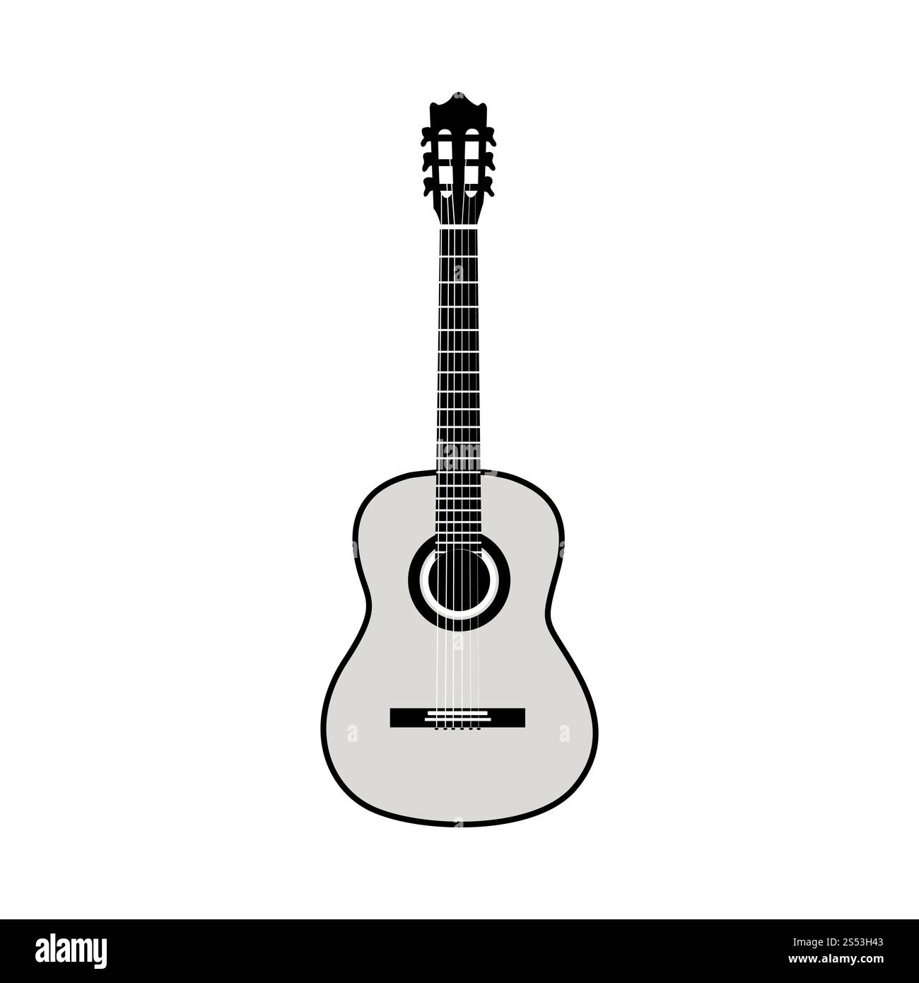 Acoustic Guitar String Musical Instrument Silhouette. Vector ...