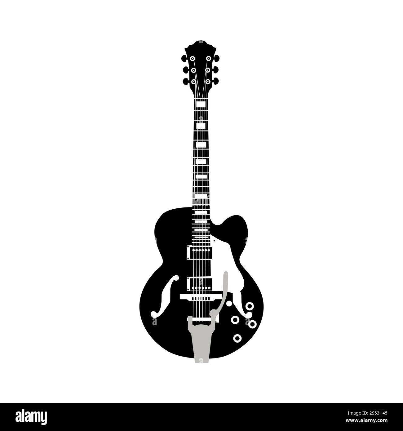 Electric Guitar String Musical Instrument Silhouette. Vector ...