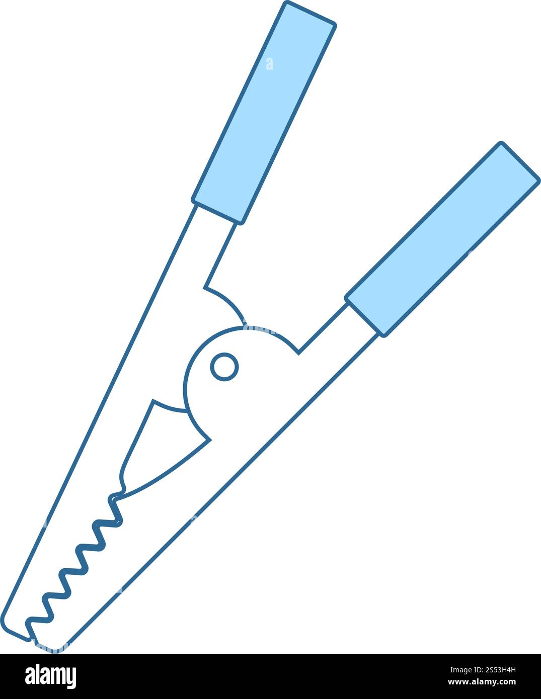 Crocodile Clip Icon. Thin Line With Blue Fill Design. Vector ...