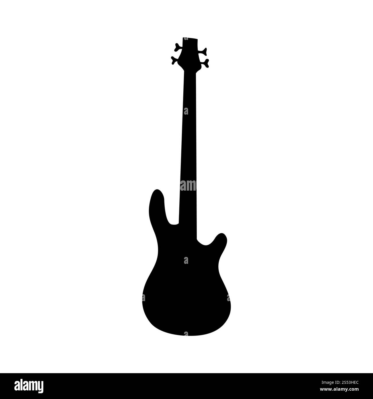 Bass Guitar String Musical Instrument Silhouette. Vector Illustration ...