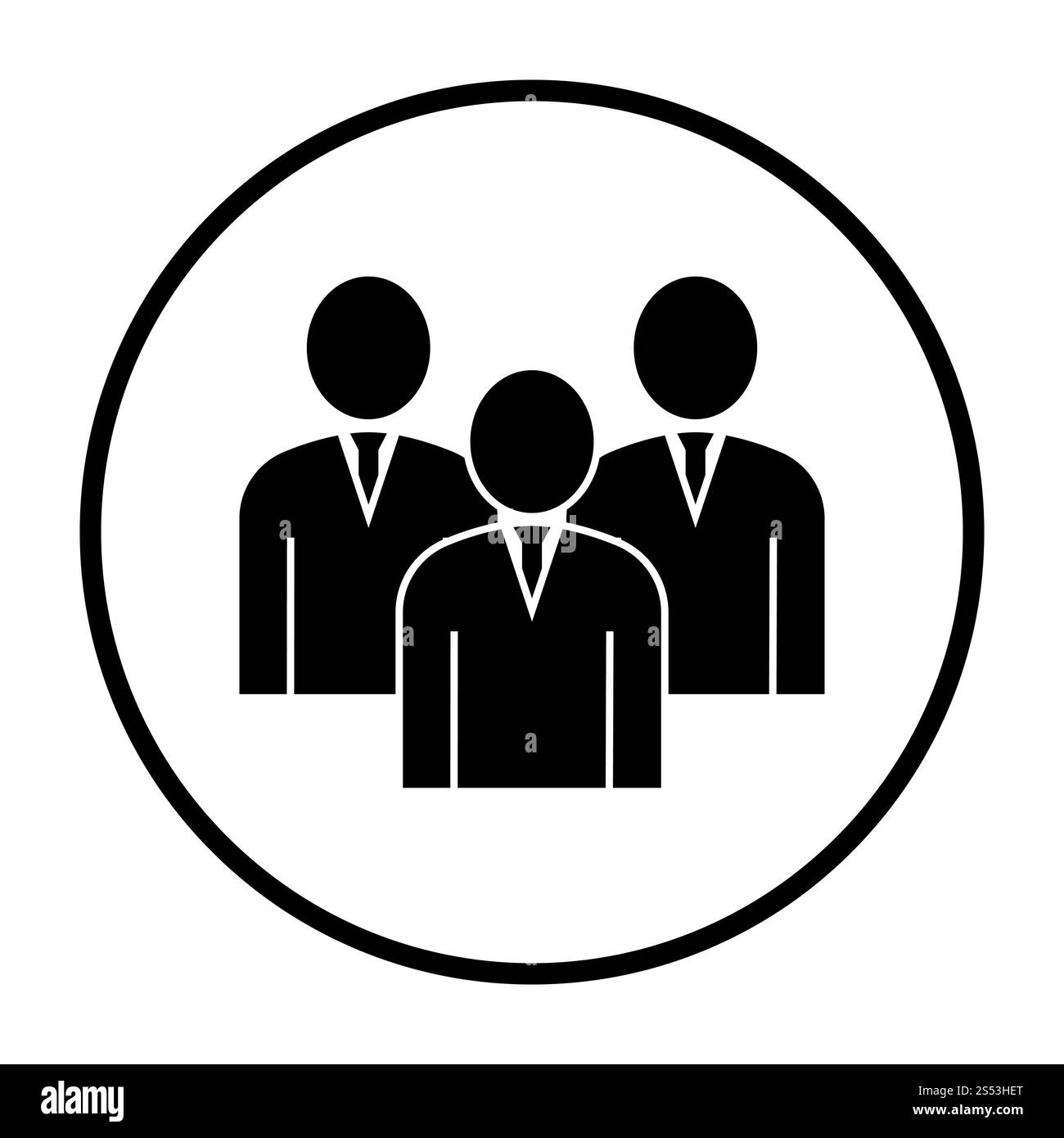 Corporate Team Icon. Thin Circle Stencil Design. Vector Illustration ...