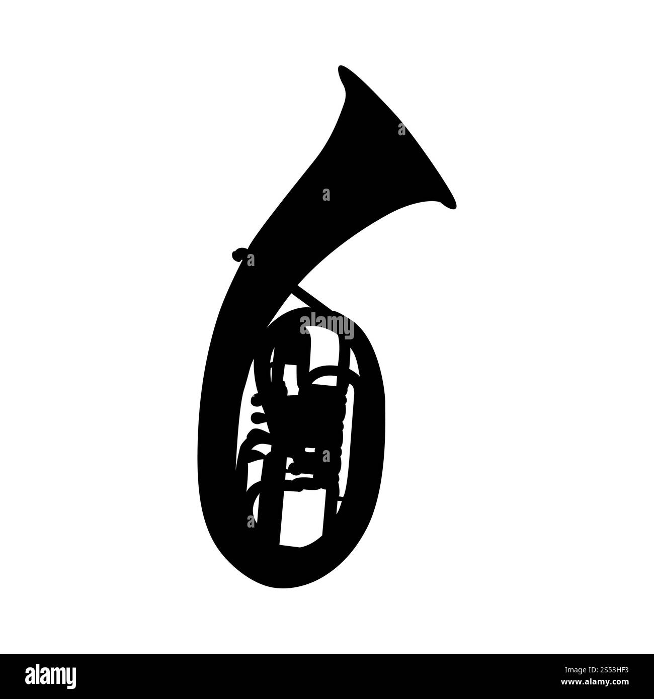Tuba Wind Musical Instrument Silhouette. Vector Illustration Stock ...