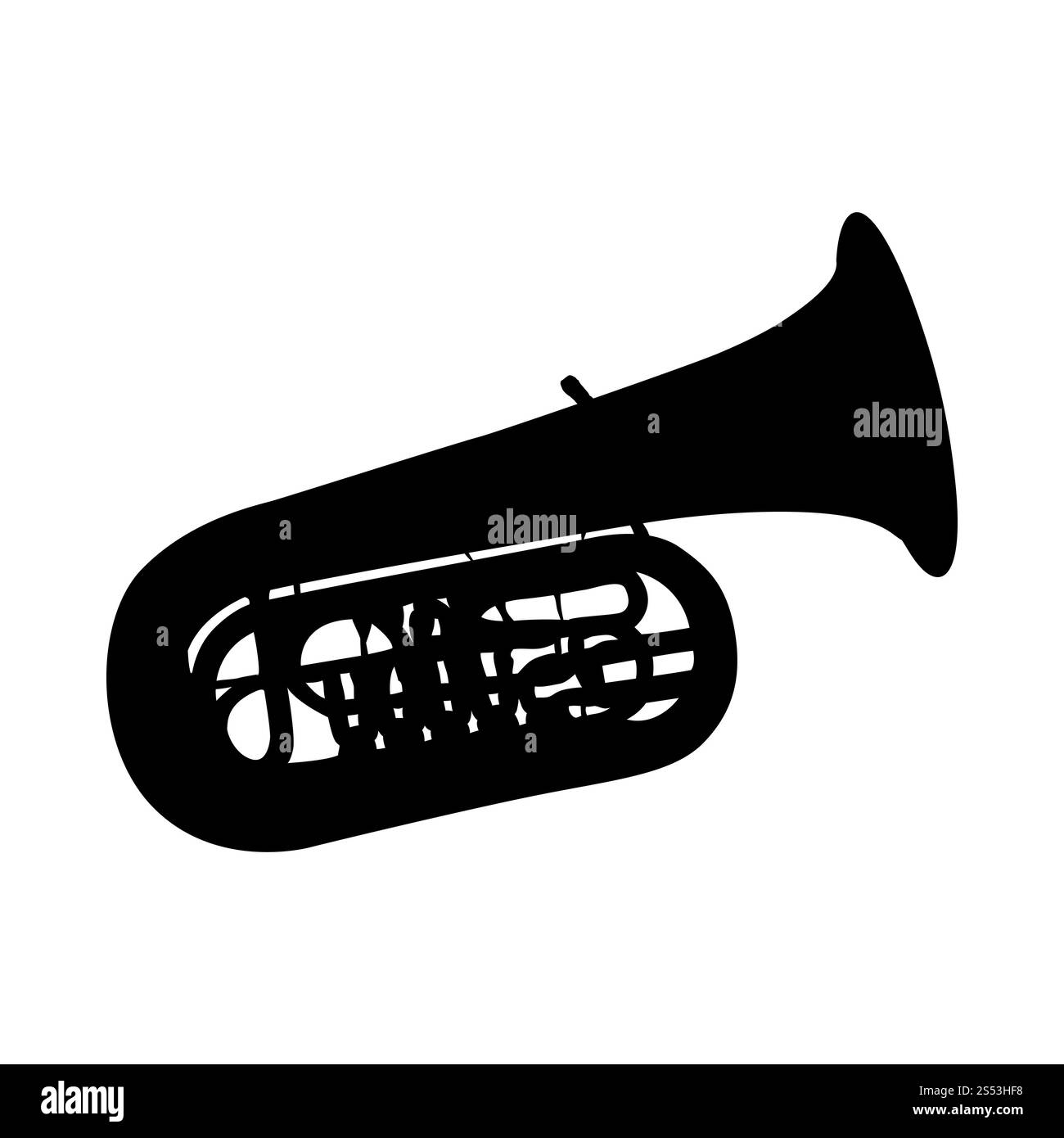 Tuba Wind Musical Instrument Silhouette. Vector Illustration Stock ...