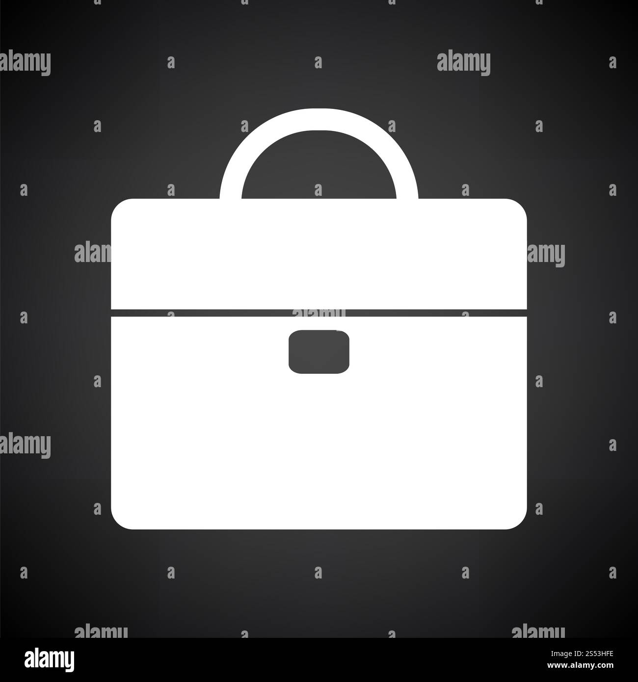Briefcase Icon. White on Black Background. Vector Illustration Stock ...
