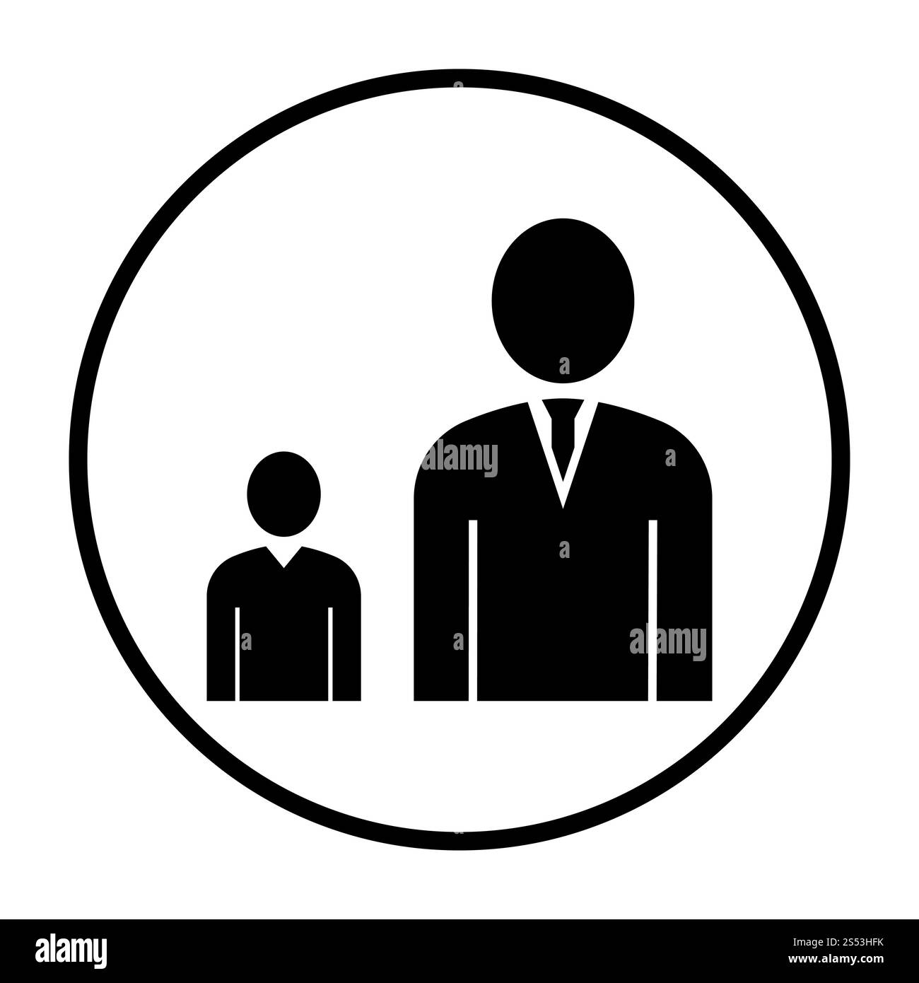 Man Boss With Subordinate Icon. Thin Circle Stencil Design. Vector ...