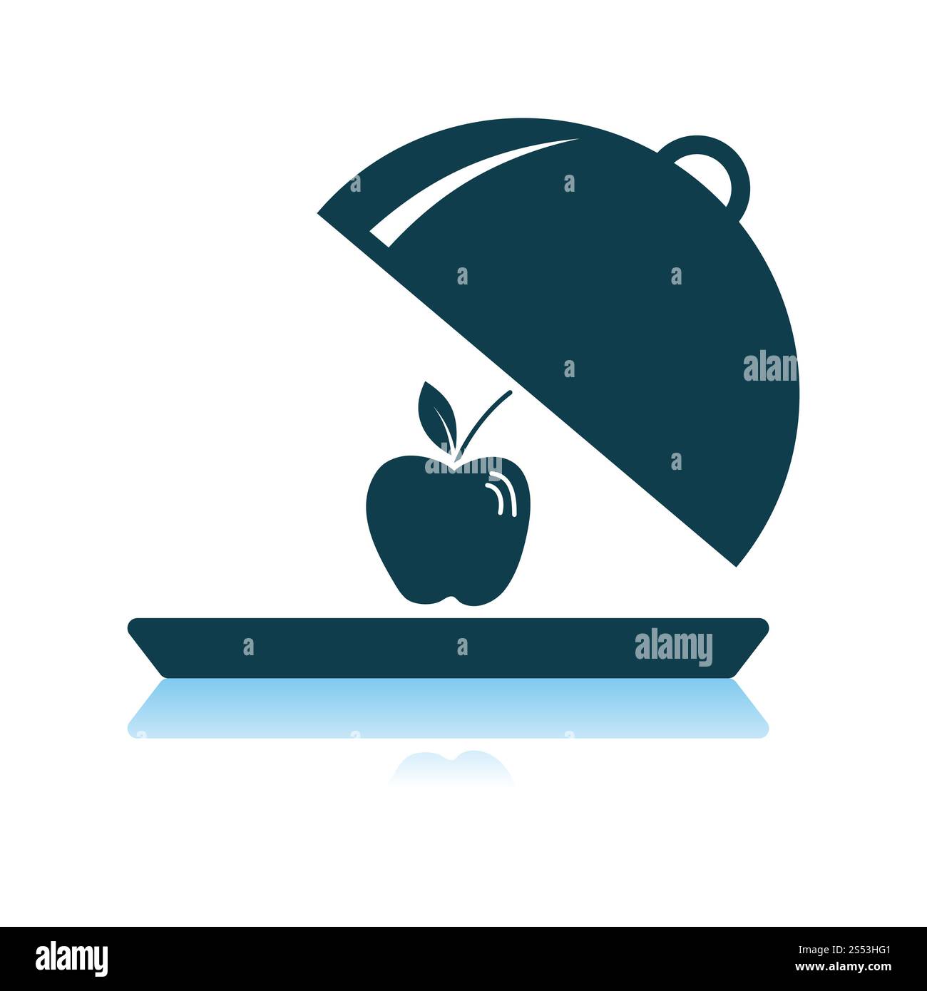 Apple Inside Cloche Icon. Shadow Reflection Design. Vector Illustration ...