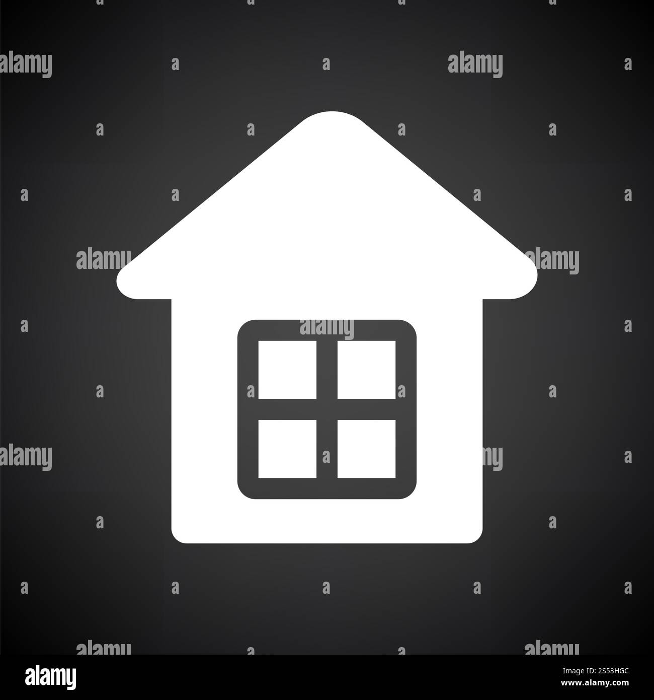 Home Icon. White on Black Background. Vector Illustration Stock Photo ...