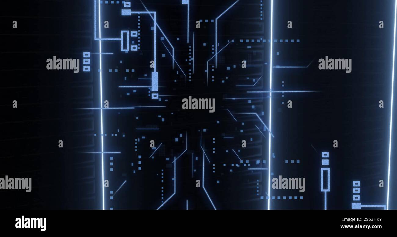 Image of circuit board and digital data processing Stock Photo - Alamy