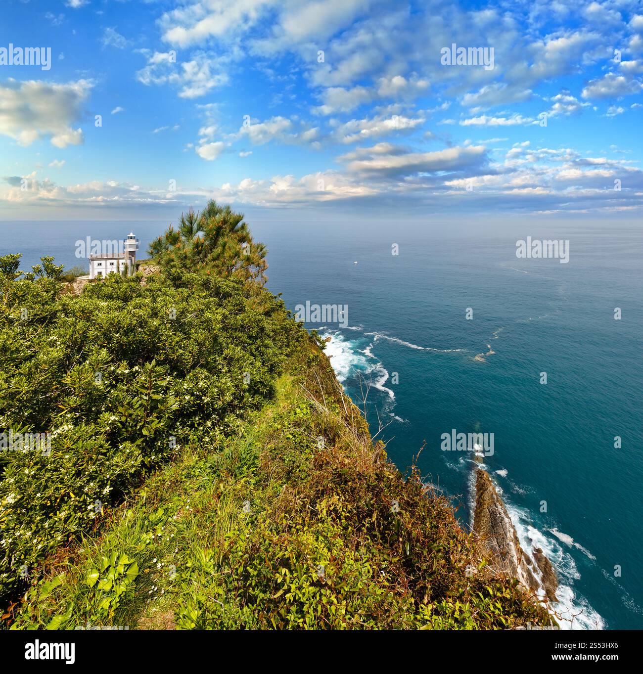 Getaria Lighthouse is located at the end Getaria Mouse (symbol of town ...