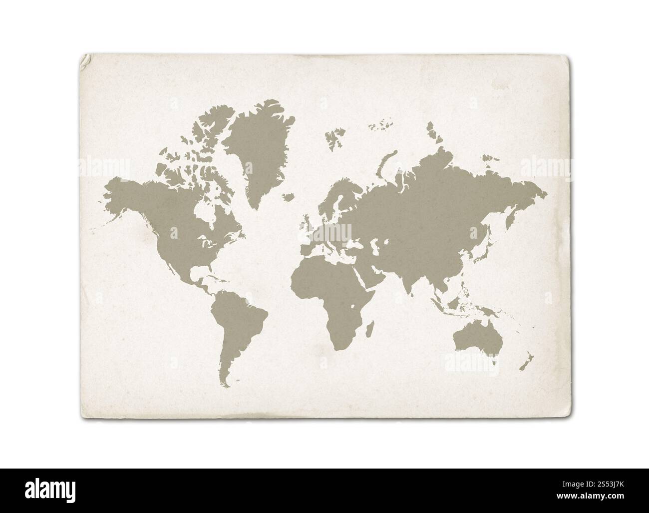 Vintage world map on old parchment paper texture Stock Photo - Alamy