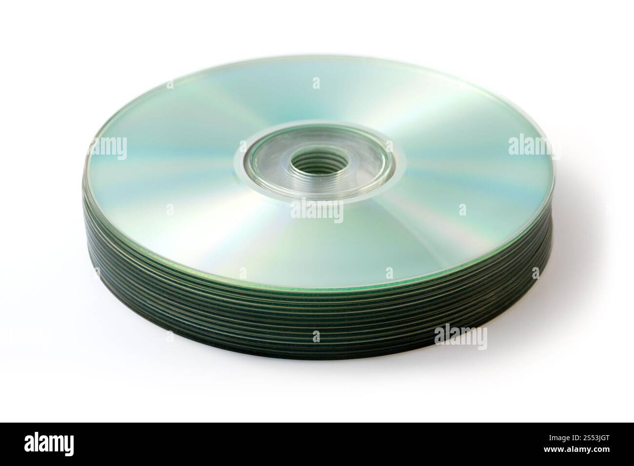 CD, DVD blank stack isolated on white background. CD, DVD blank stack ...