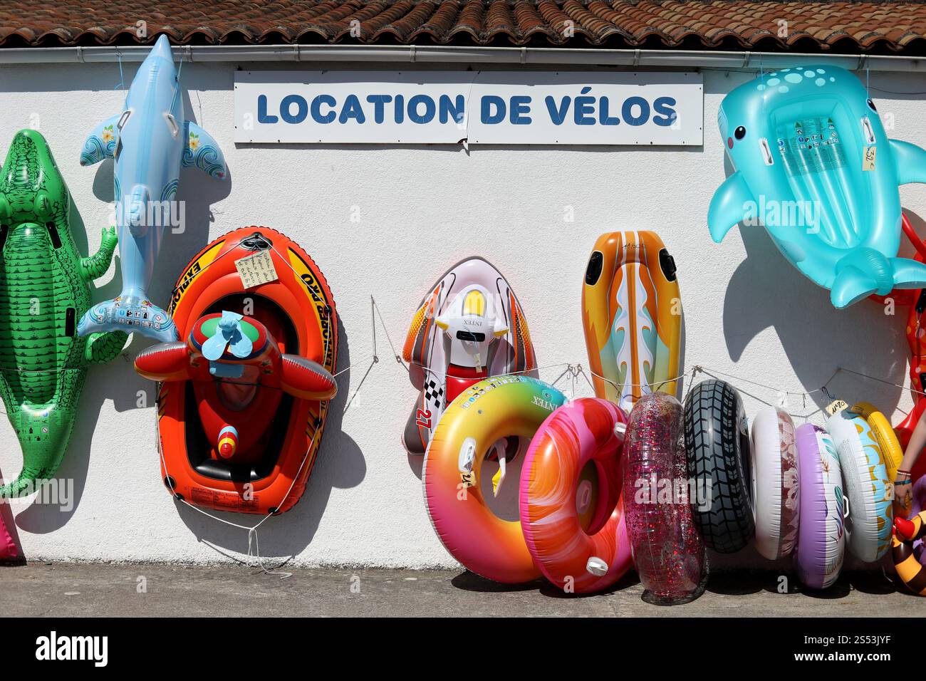 General views of pretty French town of Le Bois Plage en Re in Ile de Re ...