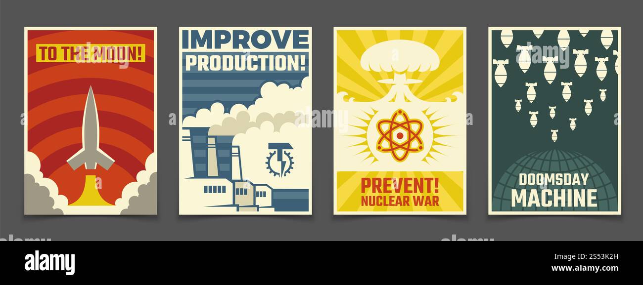 Atomic war military, peaceful space cartoon ussr and industrial ...