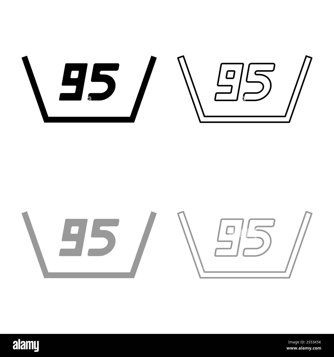 Wash in very hot water boiling temperature Clothes care symbols Washing ...