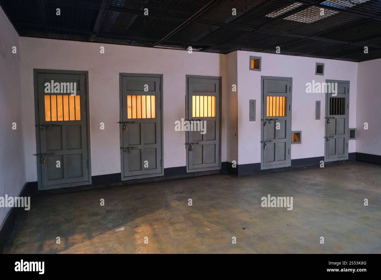 A row of doors for some of the solitary confinement cells. At the ...