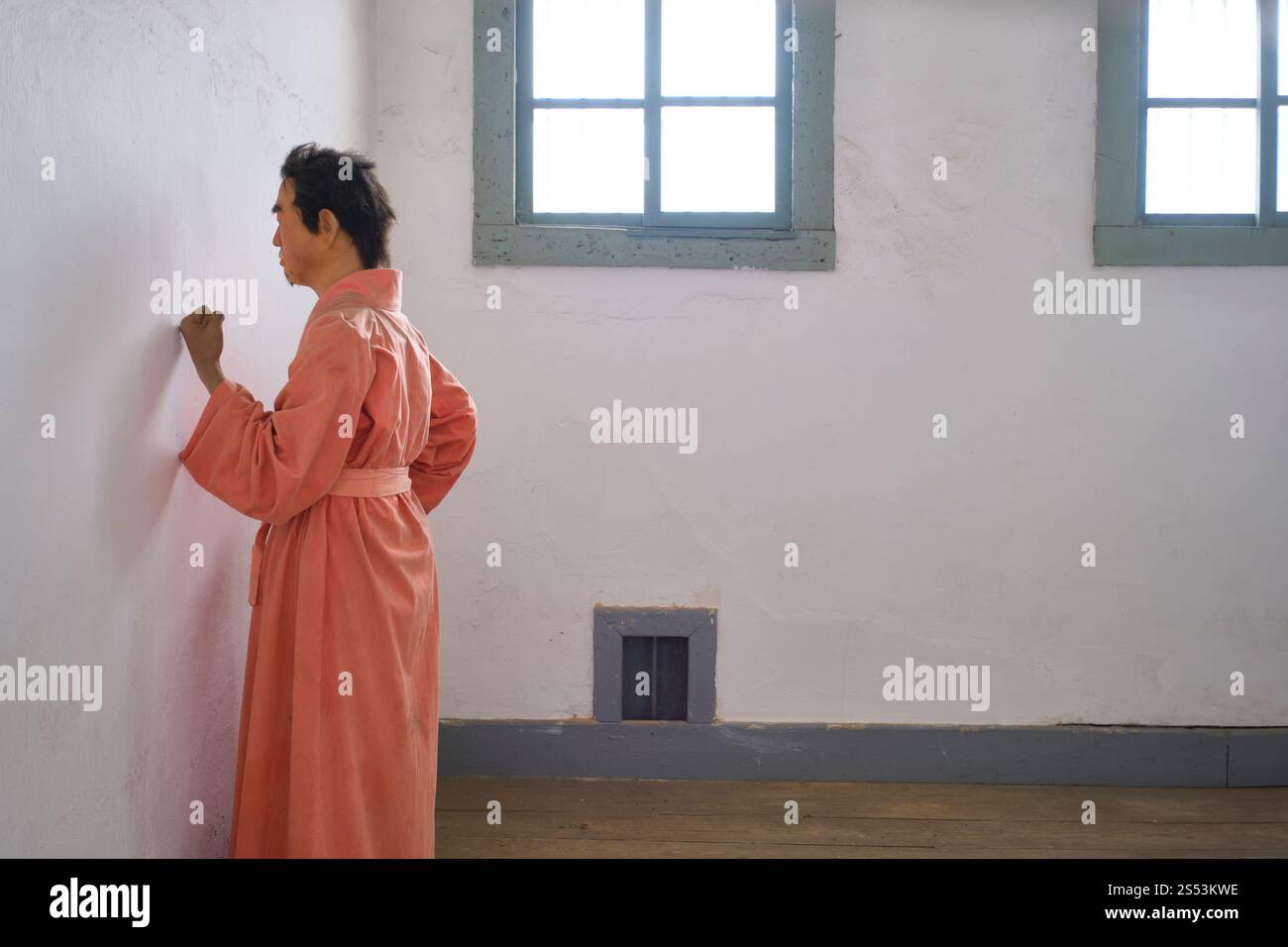 A recreation of how prisoners communicated through cell walls by ...