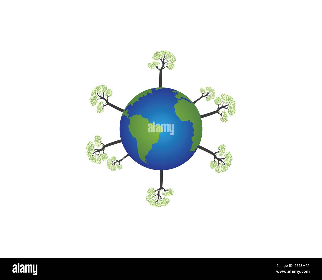 World nature conservation day vector illustration with world map hi-res ...