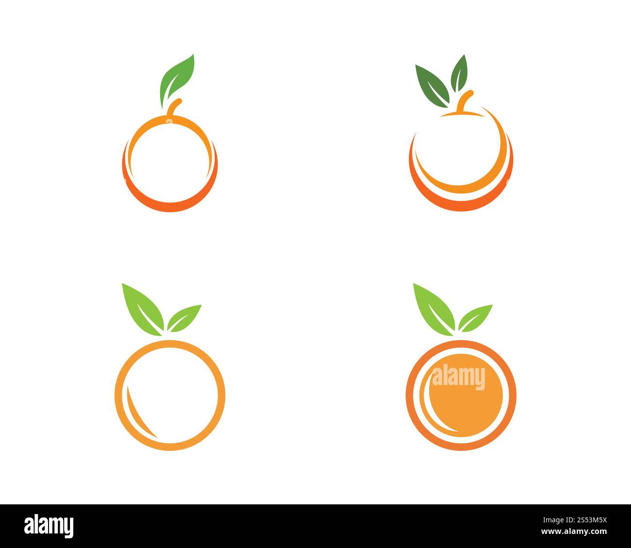 Vector illustration cut orange Cut Out Stock Images & Pictures - Alamy