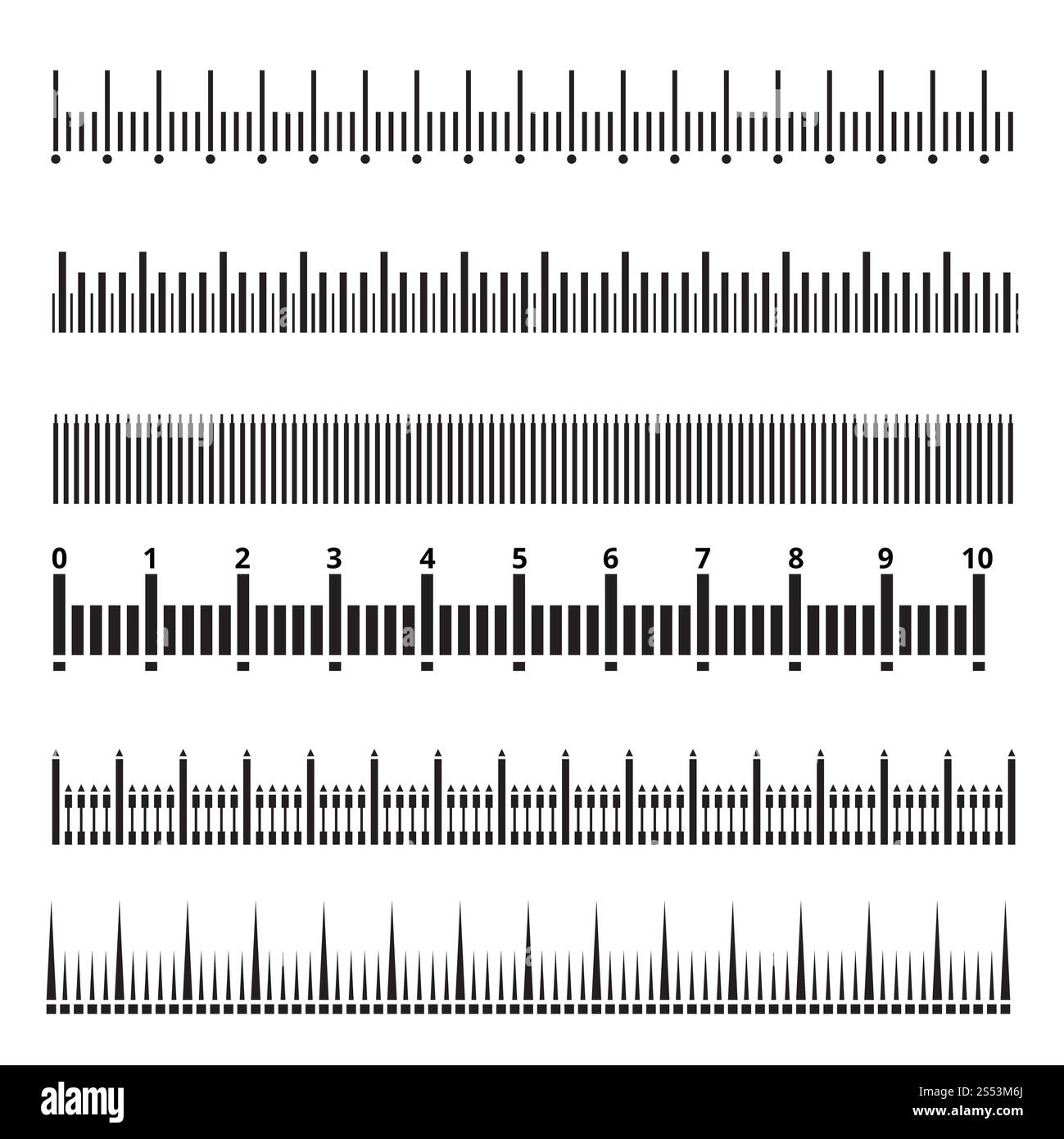 Monochrome picture of size indicators. Illustrations in different ...