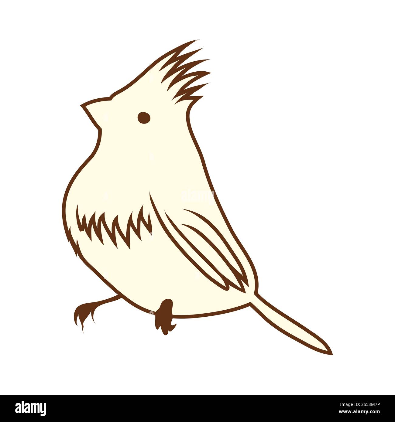 Sketch of Bird. Brown Line Color Design. Vector Illustration Stock ...