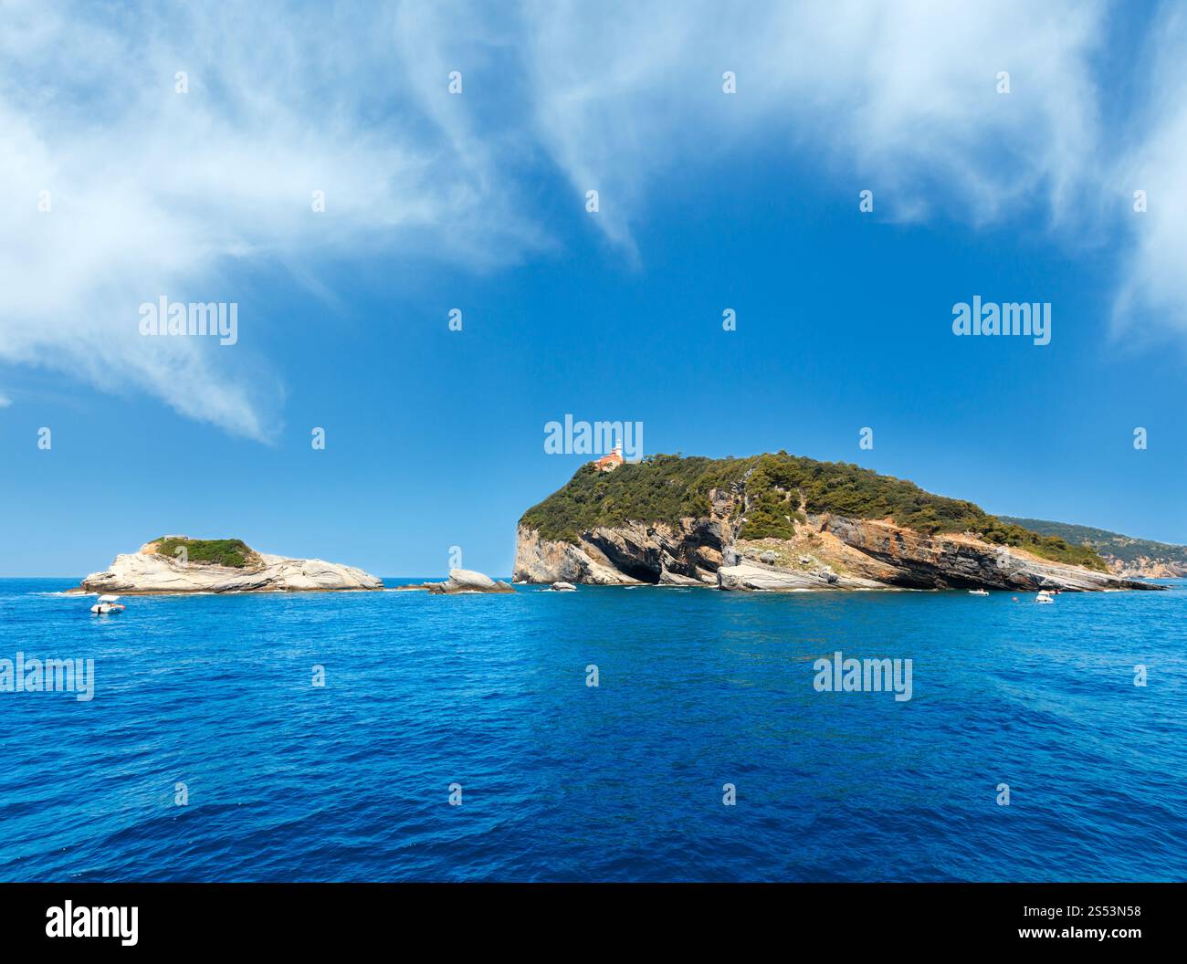 Beautiful rocky sea coast of Palmaria, Tino and Tinetto islands near ...
