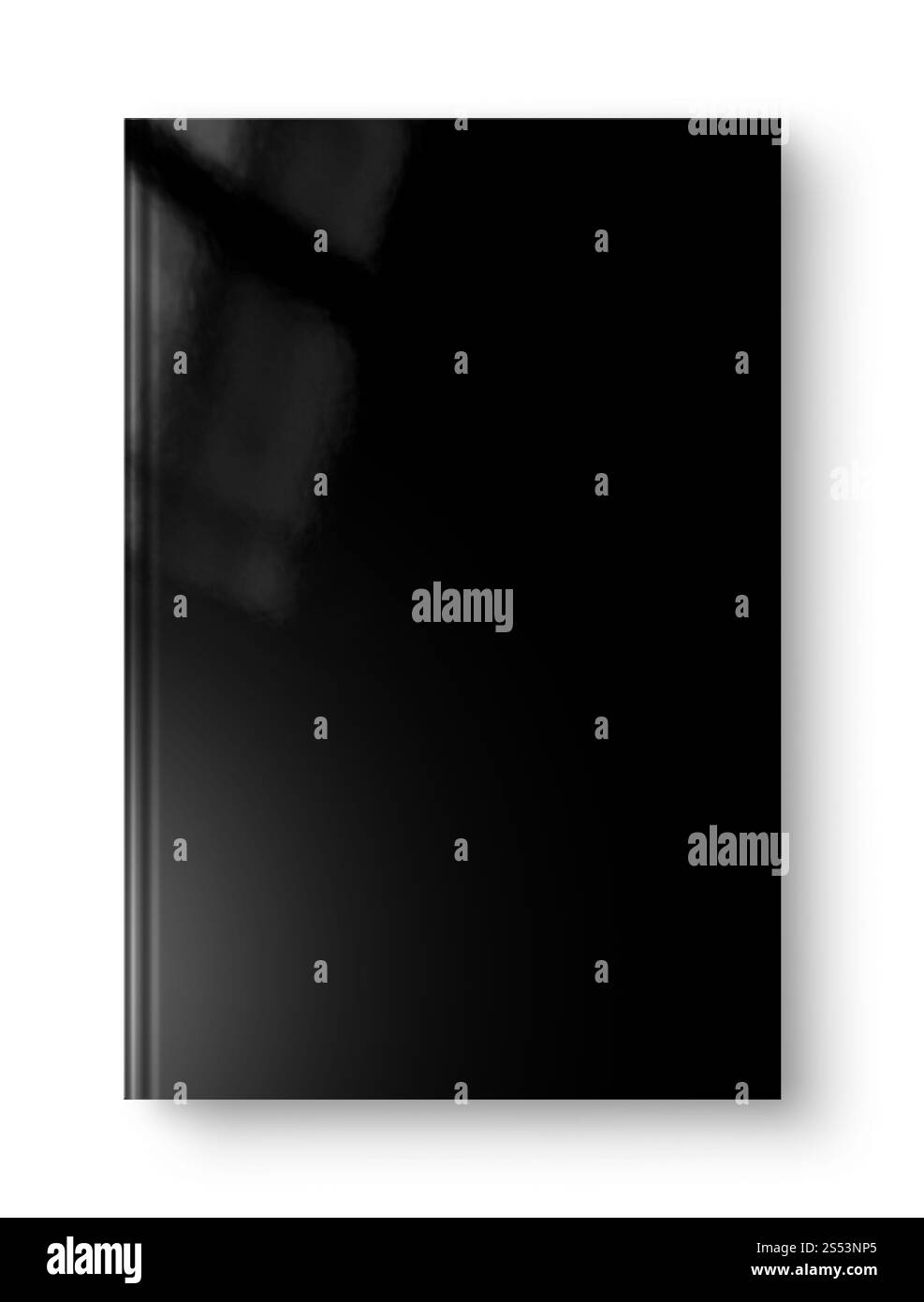 Closed black blank book mockup, isolated on white. Closed black blank ...