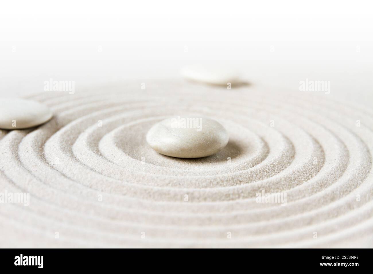 White stones in the sand. Zen japanese garden background scene. Zen ...