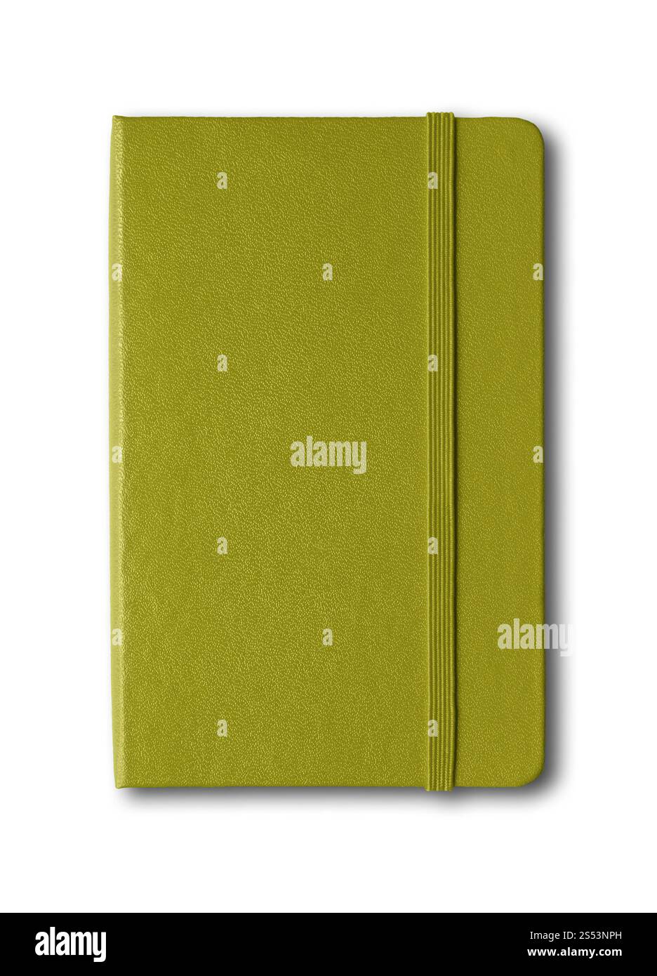 Olive green closed notebook mockup isolated on white. Olive green ...