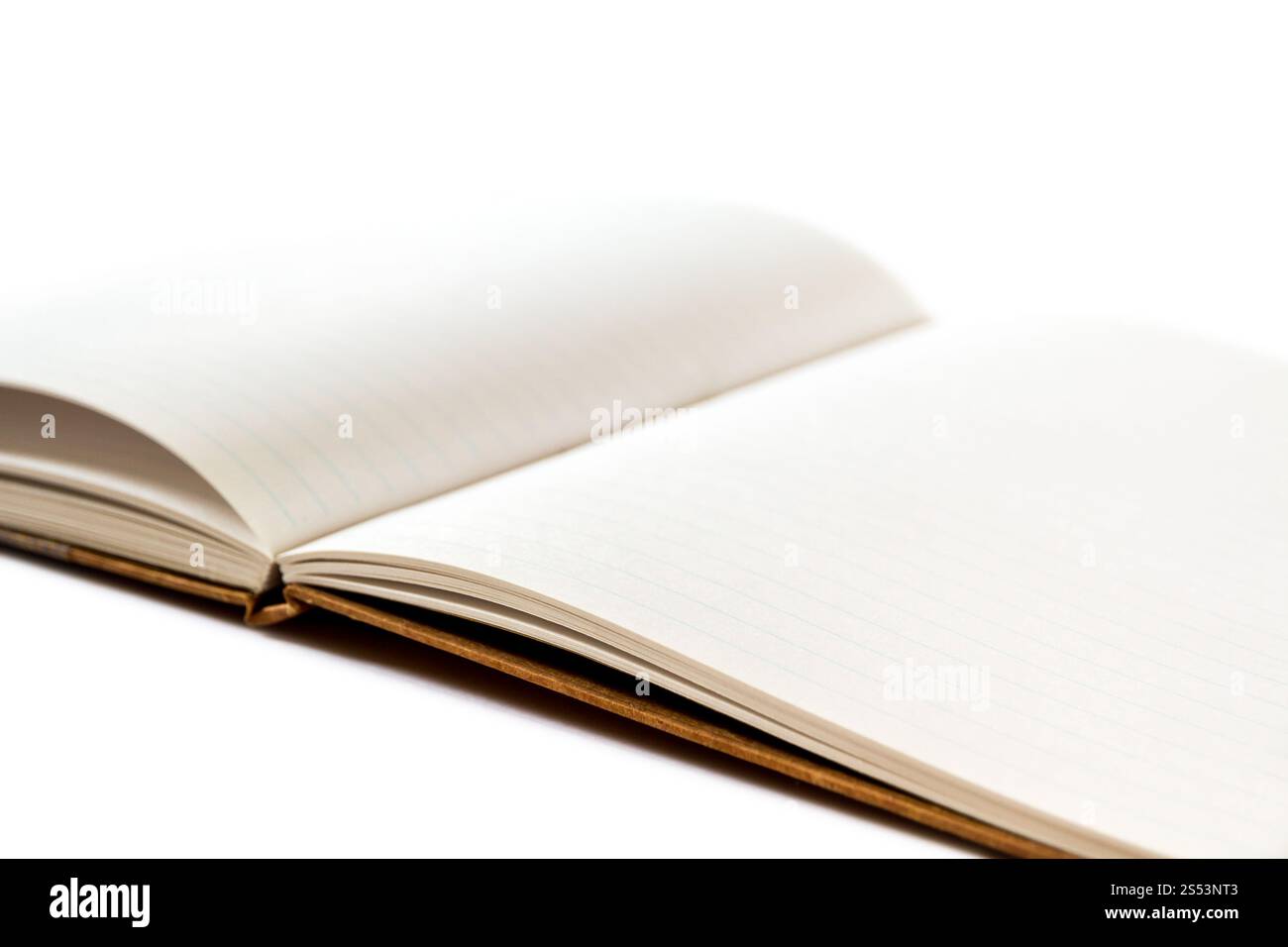 Open blank notebook mockup closeup view. Open blank notebook closeup view Stock Photo - Alamy