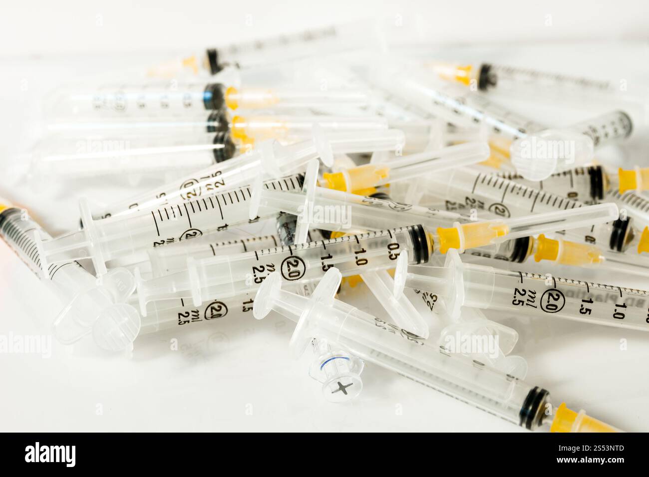 Group of syringes on white background. Syringes on white background ...