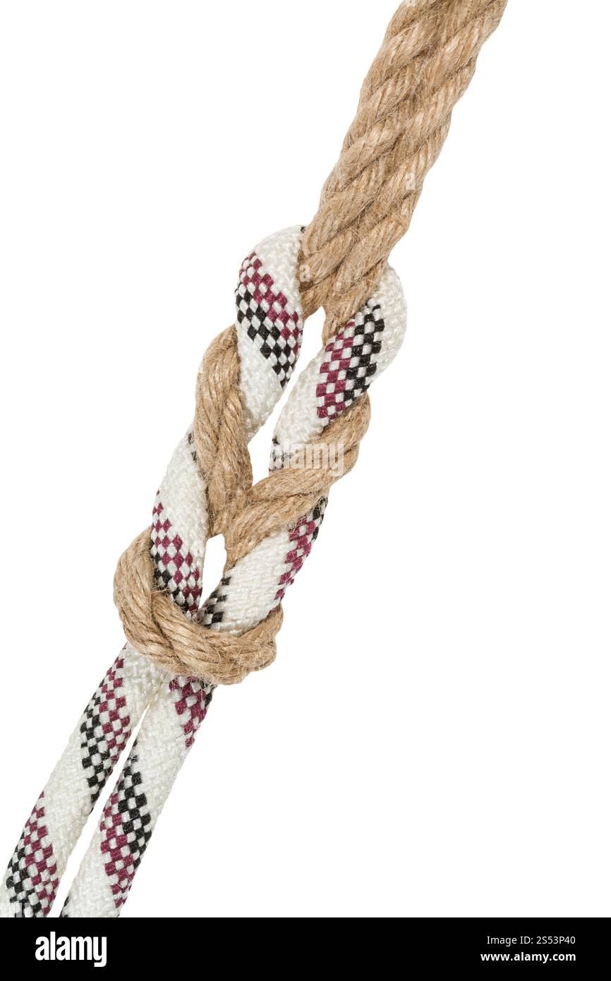 another side of academic surgeon's knot, double reef knot joining two ...