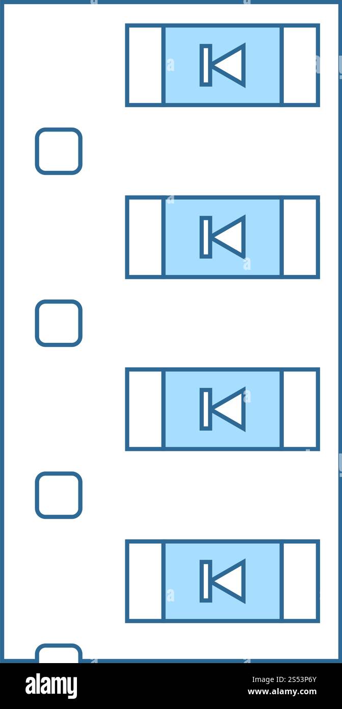 Diode Smd Component Tape Icon. Thin Line With Blue Fill Design. Vector ...