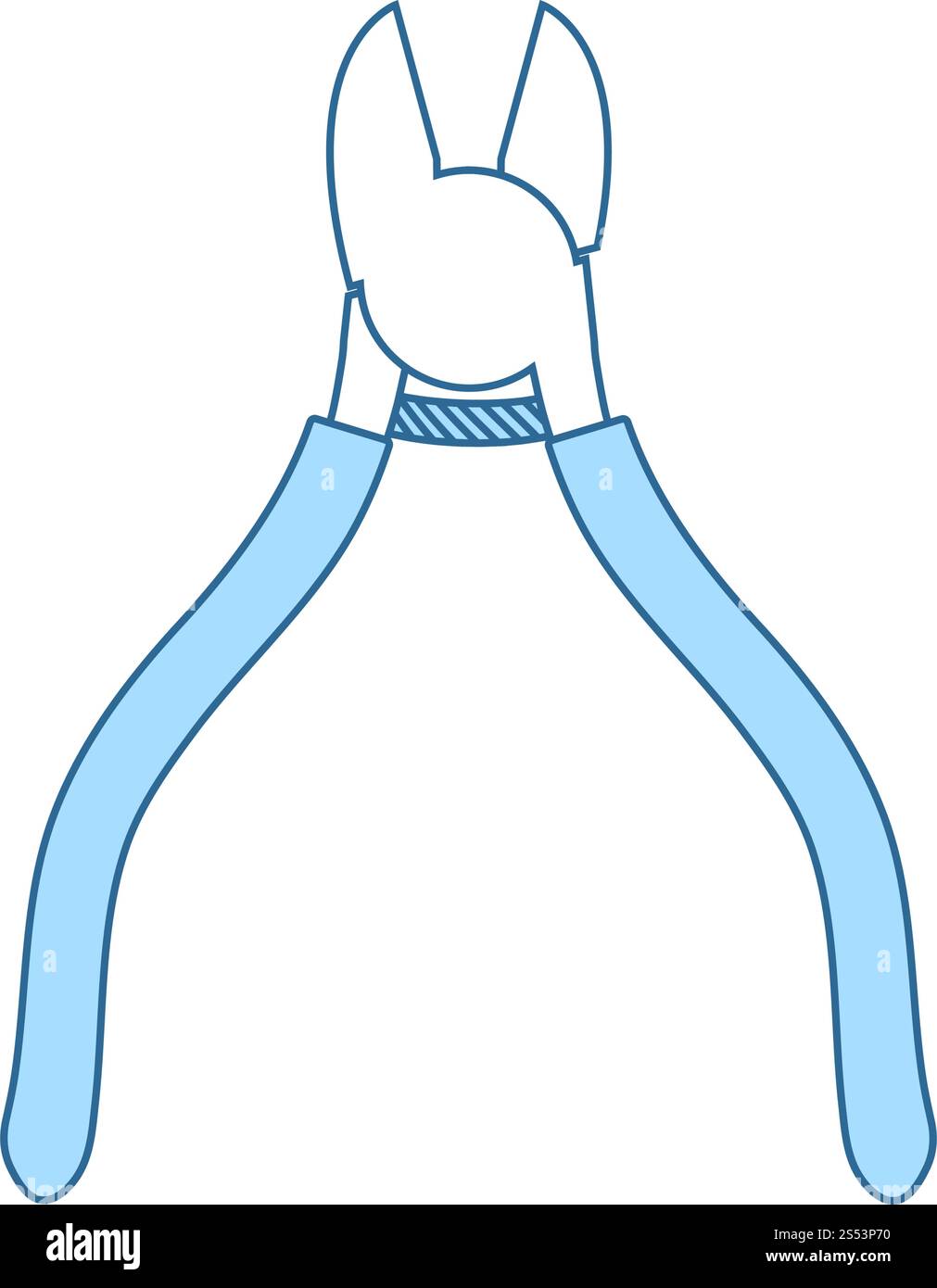 Side Cutters Icon. Thin Line With Blue Fill Design. Vector Illustration ...