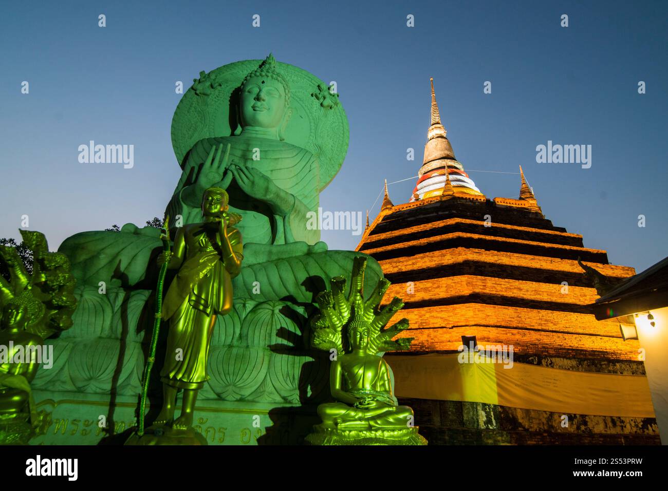 a ruin of the Wat Ratcha Burana Temple in the city of Phitsanulok in ...