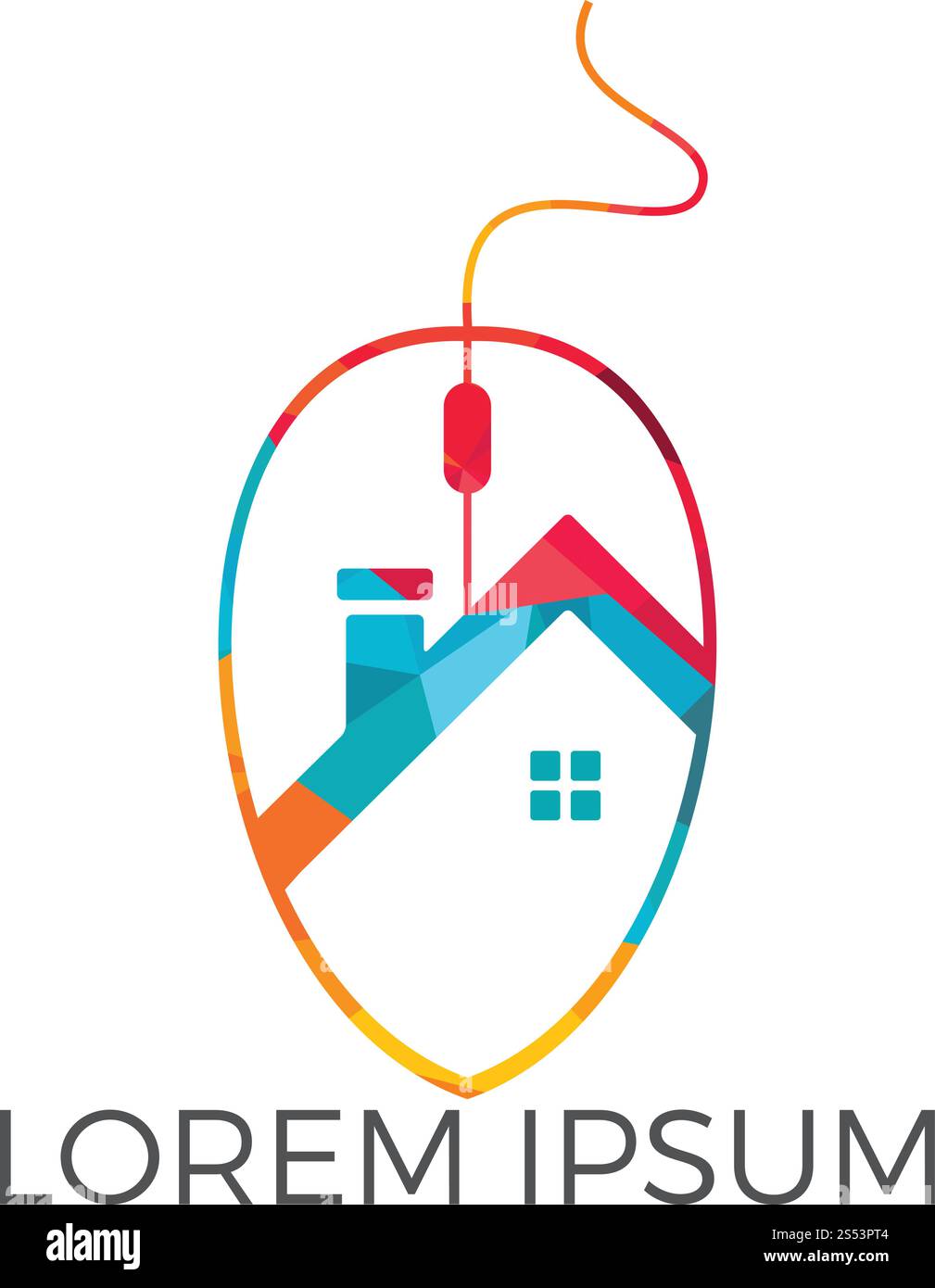 Mouse Home Logo Design. Home Click Logo Design Template Stock Vector ...
