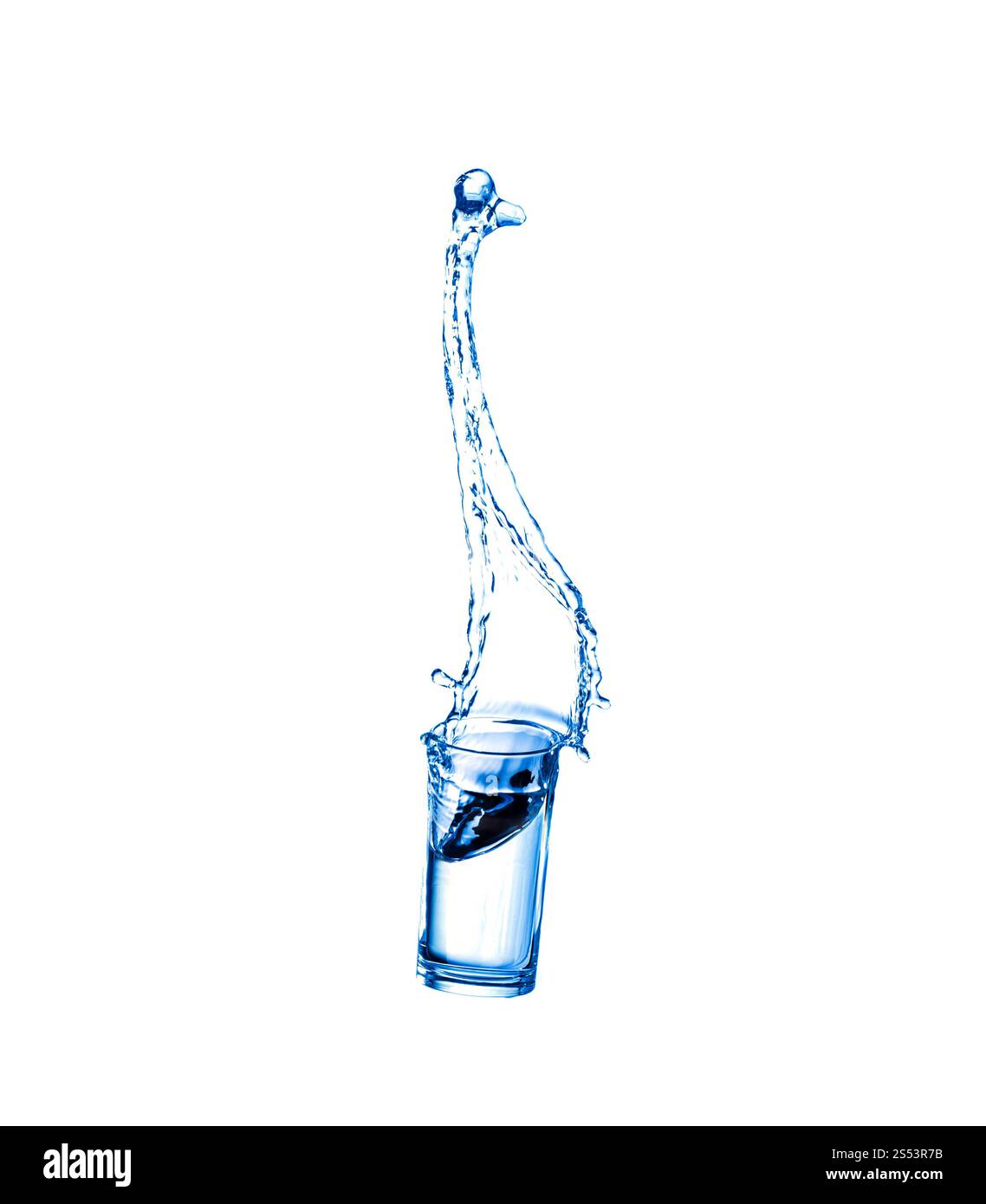 Water pouring transparent glass Cut Out Stock Images & Pictures - Alamy