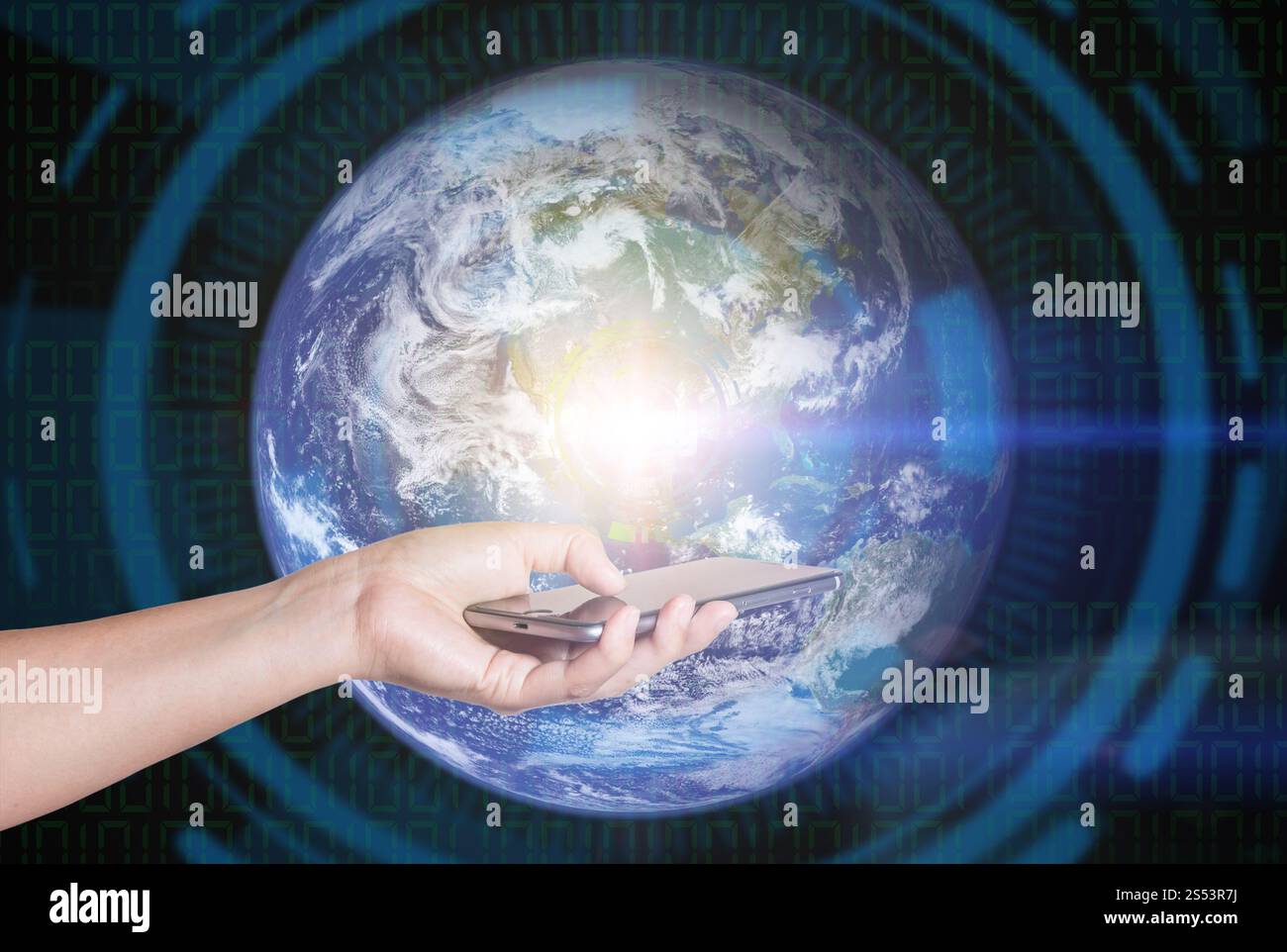 Touch screen mobile phone, Elements of this image furnished by NASA ...