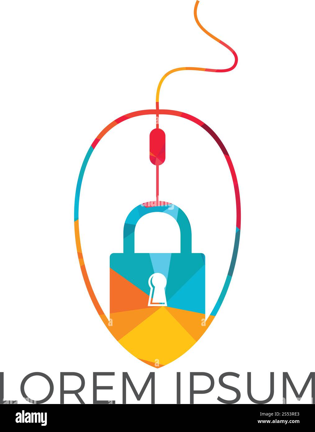 Lock Click Logo Design. Vector lock and click logo combination. Safe ...
