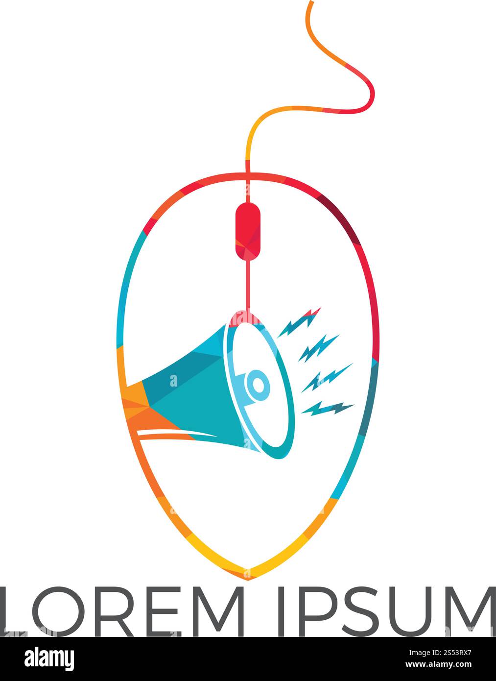 Cursor megaphone logo design. Mouse and megaphone Icon logo design ...