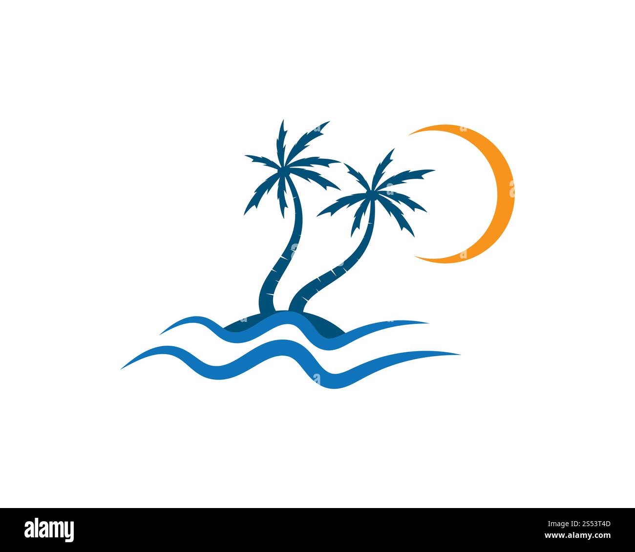 Palm tree logo template illustration vector Stock Photo - Alamy