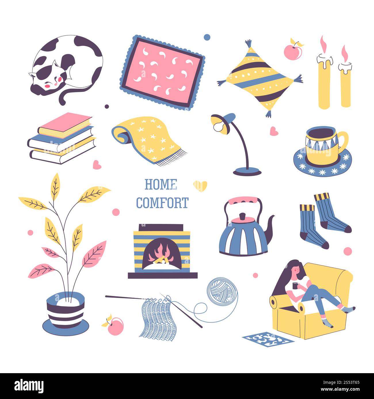 Woman in cozy warm Cut Out Stock Images & Pictures - Alamy