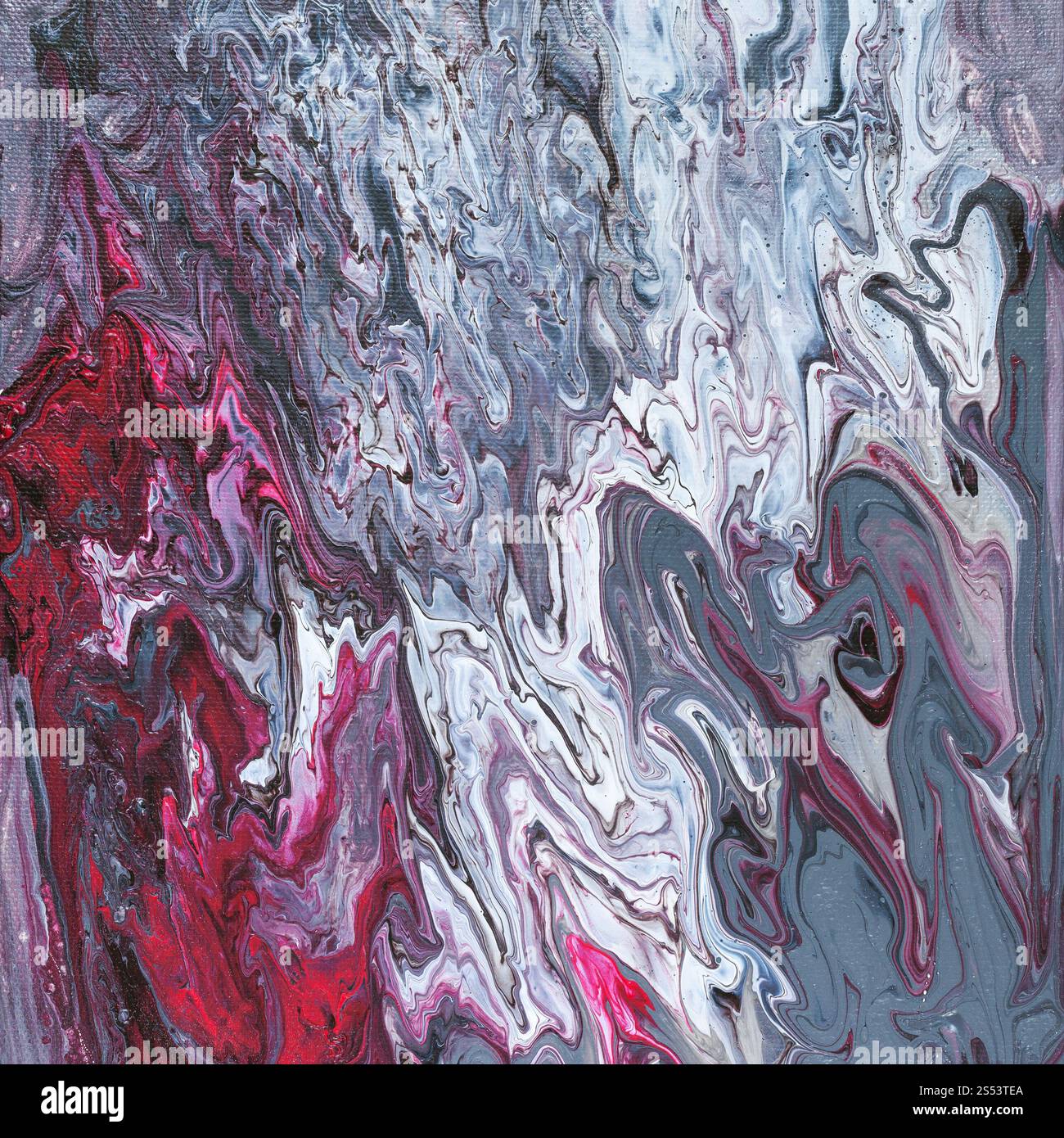 abstract picture hand-painted in fluid acrylic flow painting technique ...