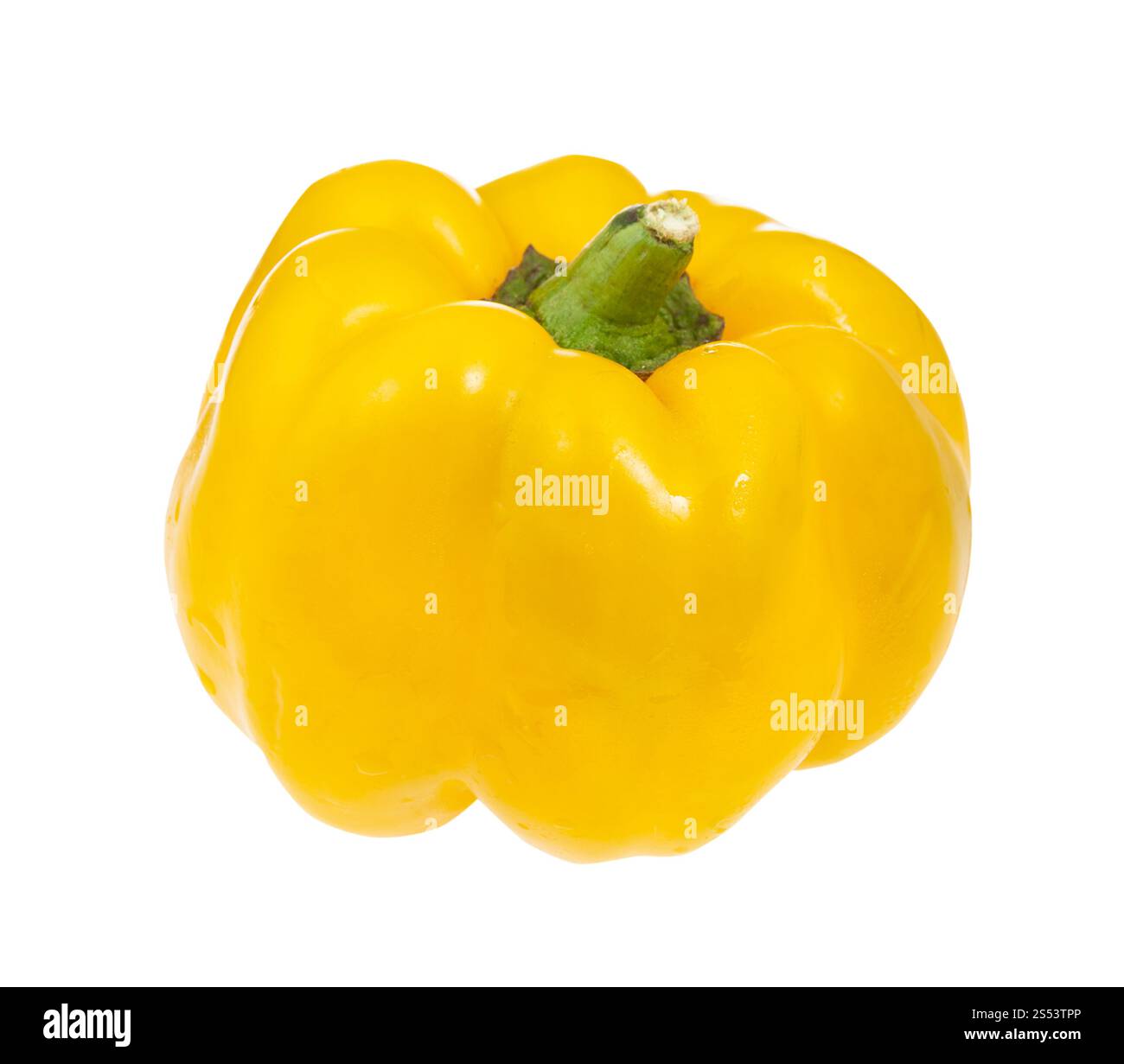 ripe fruit of yellow bell pepper (sweet pepper, capsicum) isolated on ...