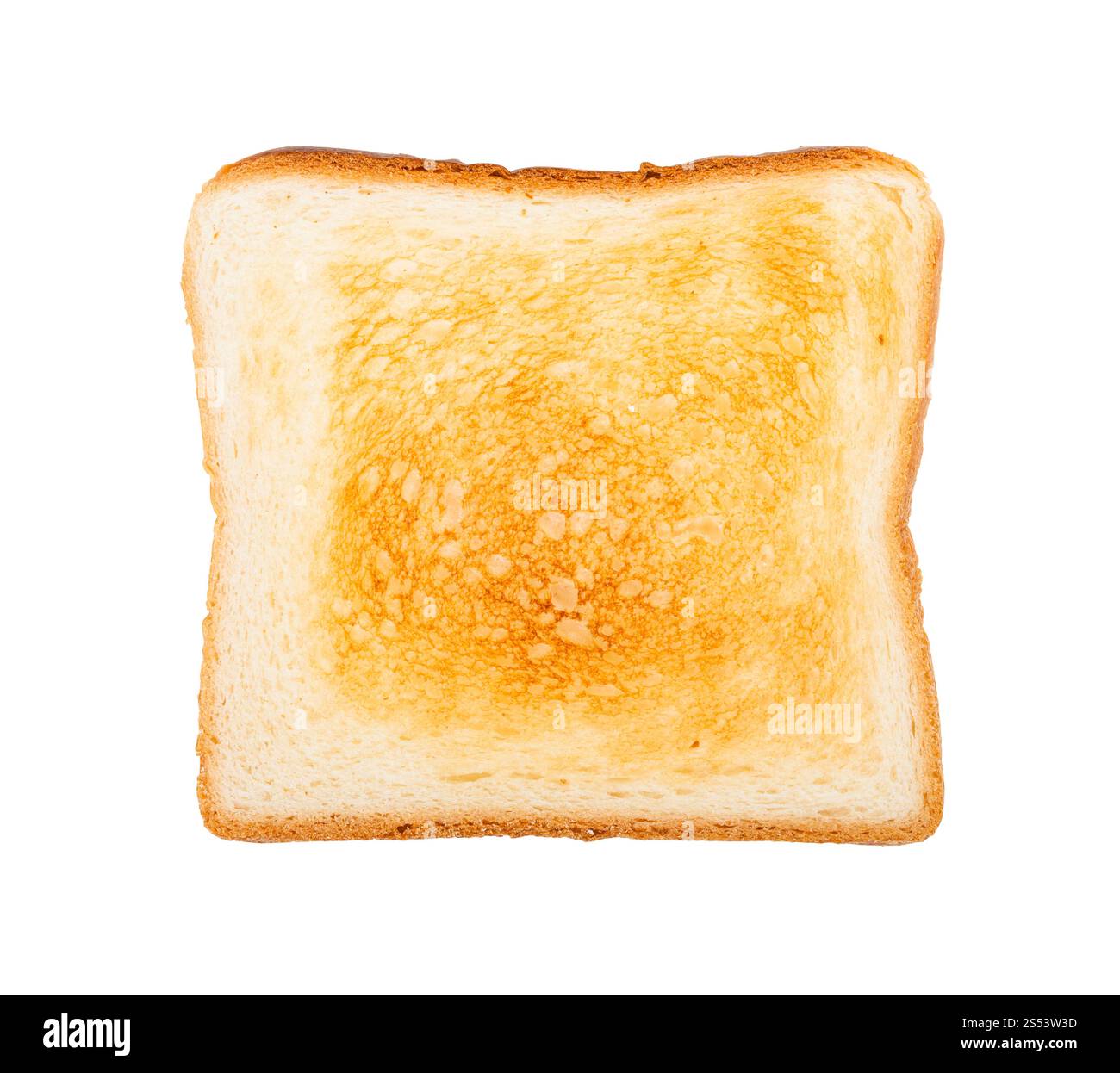 top view of slice of toasted bread isolated on white background Stock ...