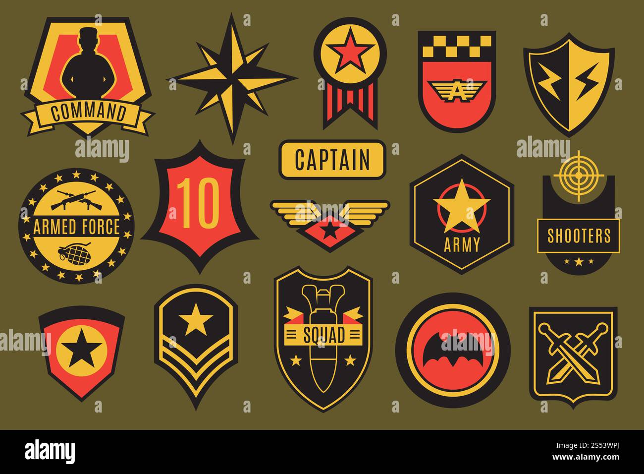 Army badges. Usa military patches and airborne labels. American soldier ...