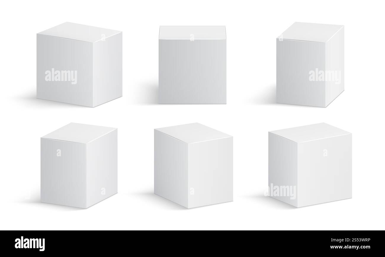 White box. Blank medicine package. Medical product cardboard boxes 3d ...