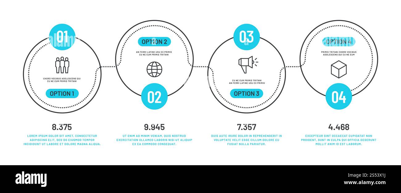 Line option infographic. Number infograph, process steps chart with ...