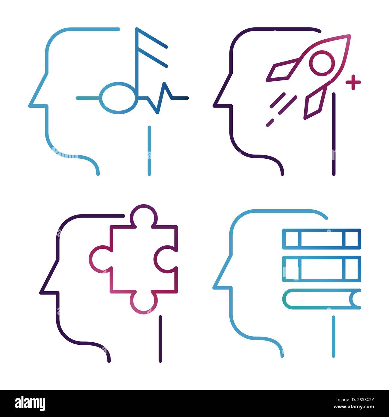 Idea, creative thinking line icons vector isolated on white background ... Idea, creative thinking line icons vector isolated on white background ...
