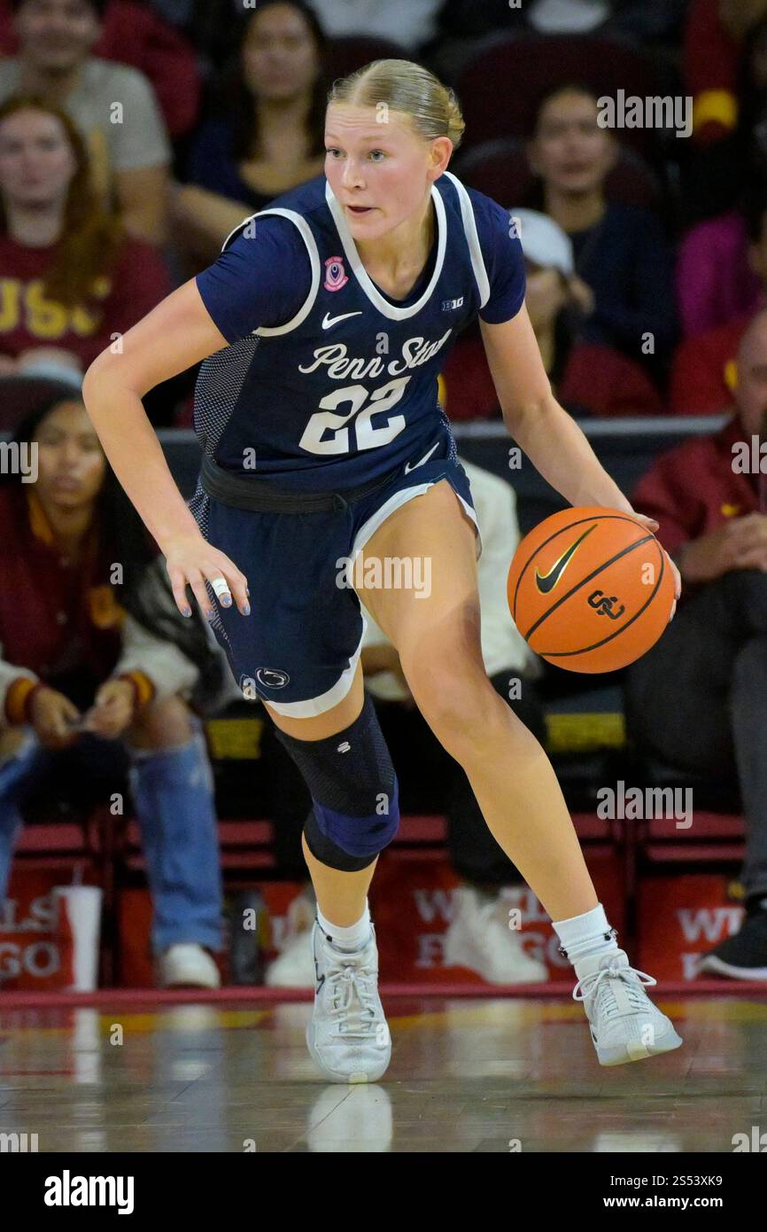 Penn State guard Alli Campbell controls the ball during an NCAA college ...